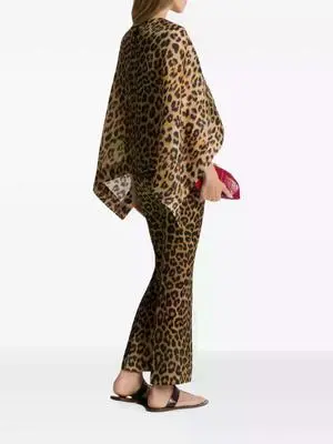 Alberta Ferretti Leopard-print Cape-style Top