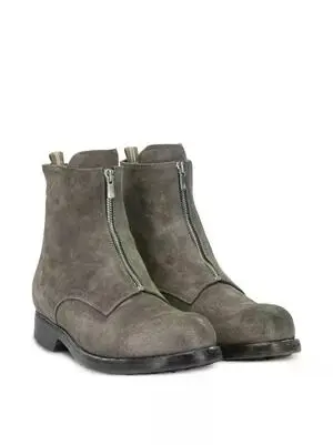 Officine Creative Front-zip Distressed-effect Boots