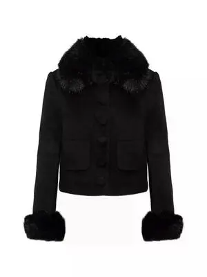 SELF-PORTRAIT Faux-fur Trim Jacket - Black