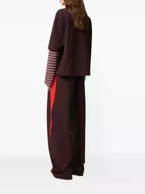MSGM Logo-embroidered Contrast-panel Track Pants