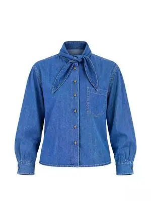 Seventy Tie-neck Denim Shirt