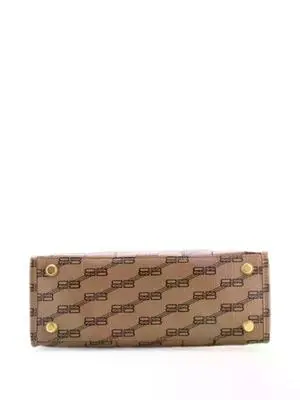 Balenciaga Hardware Bb Monogram Coated Canvas Small Tote Bag