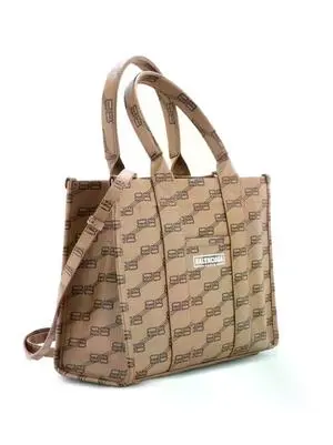 Balenciaga Hardware Bb Monogram Coated Canvas Small Tote Bag - Brown