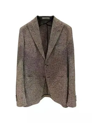 Tagliatore Single-breasted Textured Blazer - Brown