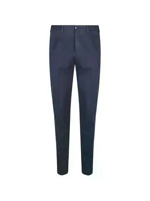 PT TORINO Straight-leg Cotton Trousers - Blue