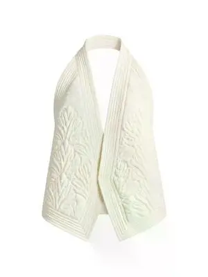 Alberta Ferretti Quilted Halterneck Vest - White
