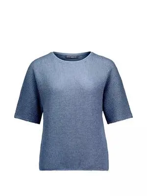 BETTY BARCLAY Waffle-knit Short-sleeved T-shirt - Blue