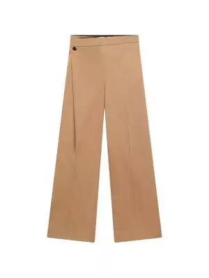 MSGM Asymmetric Pressed-crease High-waisted Tailored Trousers