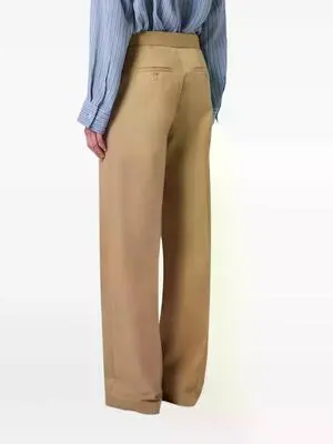 MSGM Asymmetric Pressed-crease High-waisted Tailored Trousers