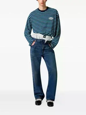 MSGM Striped Logo-embroidered Sweater