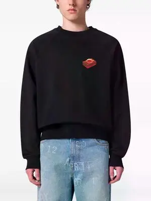 MSGM Graphic-print Raglan-sleeve Sweater