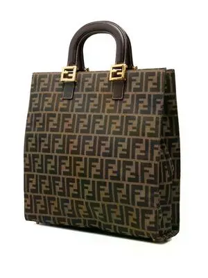 Fendi 20th Century Zucca Canvas Twins Tote Bag
