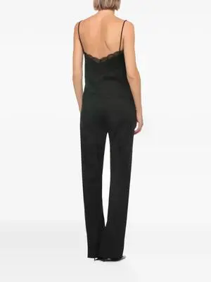 Andamane Pinstripe Lace-trim Top