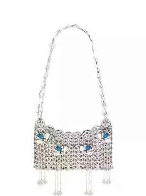 Rabanne 1969 Nano Bag With Blue And Signature Jewels - Silver