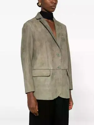 SALVATORE SANTORO Suede Notched-lapel Jacket