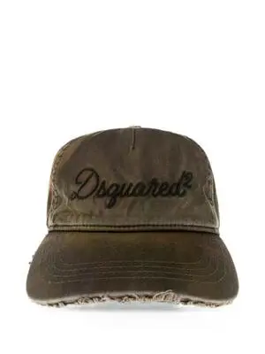 Dsquared2 Logo-embroidered Distressed-finish Baseball Cap - Green