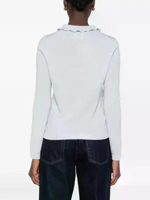 ALLUDE Ruffle-trim Polo Shirt