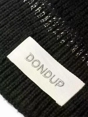 DONDUP Logo-patch Ribbed-knit Beanie Hat