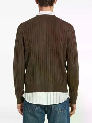ANOTHER ASPECT Ribbed-knit V-neck Sweater