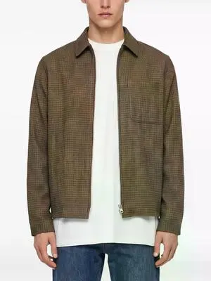 ANOTHER ASPECT Check-pattern Zip-up Overshirt