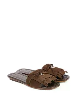 Hogan Fringe-detail Suede Sandals