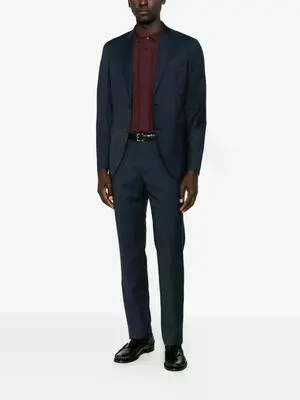 Etro Herringbone-pattern Wool Suit - Blue