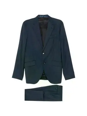 Etro Herringbone-pattern Wool Suit - Blue
