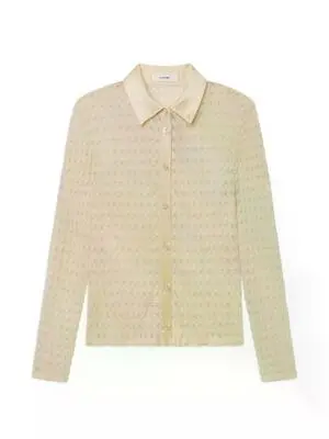 FRAME Lace-knit Long-sleeve Shirt