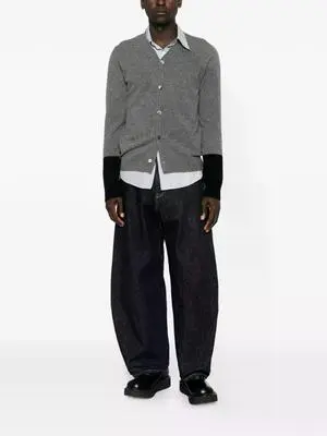 Comme Des Garçons Colour-block Wool Cardigan