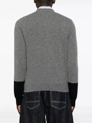 Comme Des Garçons Colour-block Wool Cardigan
