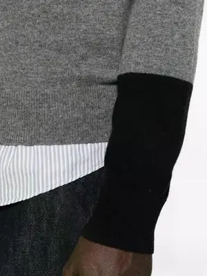 Comme Des Garçons Colour-block Wool Cardigan