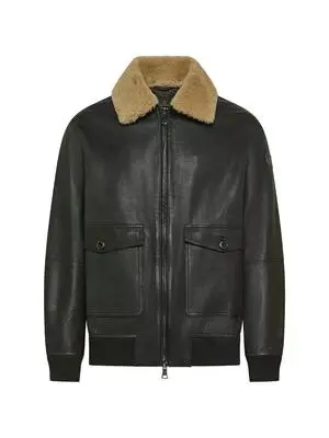 Peuterey Murdo Dd Acc Shearling-collar Leather Jacket