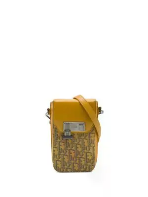 Dior 2021 Oblique Jacquard Lock Phone Holder Crossbody Bag