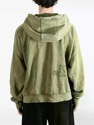 SAITOS Ghost Image Distressed Zip-up Hoodie