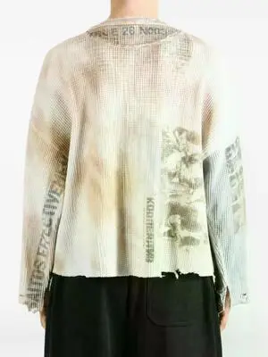SAITOS Distressed Graphic-print Sweatshirt
