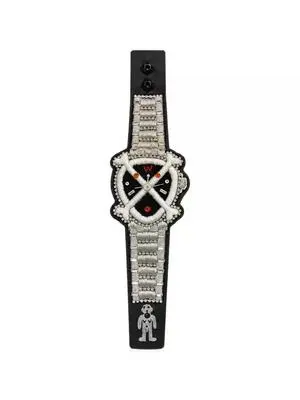 WALTER VAN BEIRENDONCK Glass-embellished Bracelet Black