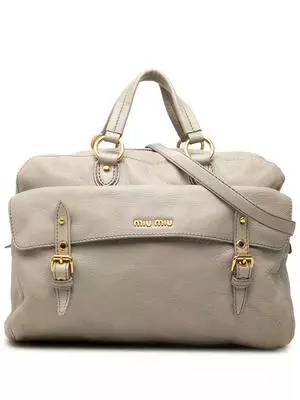 Miu Miu 2010-2026 Leather Satchel - Neutrals