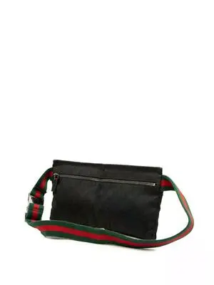 Gucci 2000-2015 Gg Canvas Web Double Pocket Belt Bag - Black