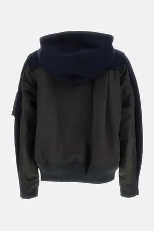 Sacai Sponge Sweat And Nylon Twill Hoodie - Multicolor