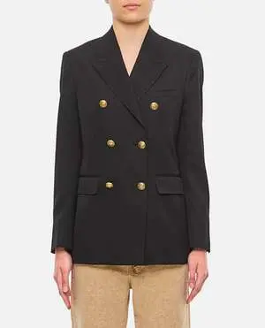 GOLDEN GOOSE Double Breasted Blazer With Gold Bottons - Multicolor