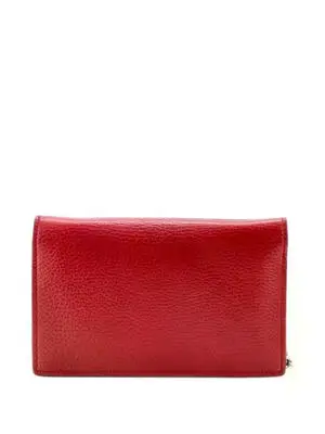 Gucci Interlocking Wallet On Chain Leather Crossbody Bag - Red