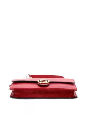 Gucci Interlocking Wallet On Chain Leather Crossbody Bag - Red