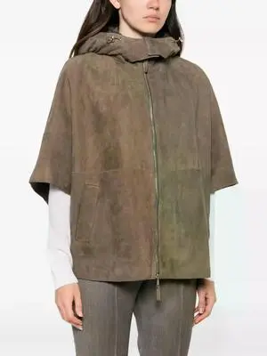 THE JACKIE LEATHERS Alaska Hooded Suede Jacket