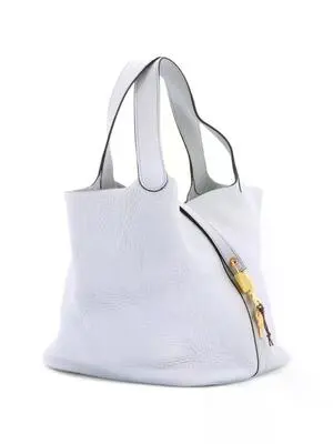 Hermès Picotin Lock Bag Clemence Mm Bucket Bag - Blue