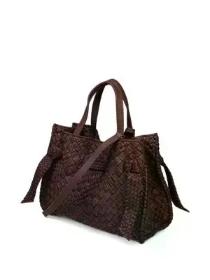 VISONA` Vittoria Woven Leather Tote Bag