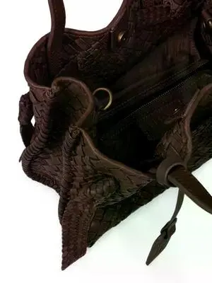 VISONA` Vittoria Woven Leather Tote Bag