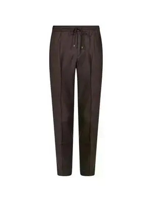 BRIGLIA 1949 Wimbledon Drawstring Pressed-crease Trousers - Brown
