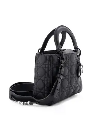 Dior Ultra Matte My Abcdior Lady Bag Cannage Quilt Calfskin Shoulder Bag - Black