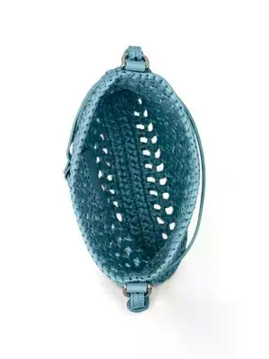 TOD'S Raffia & Leather Bucket Bag Mini