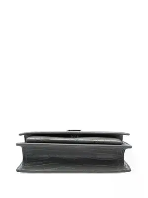 Saint Laurent 2017 Mini Croc Embossed Leather Monogram Sunset Wallet On Chain Crossbody Bag